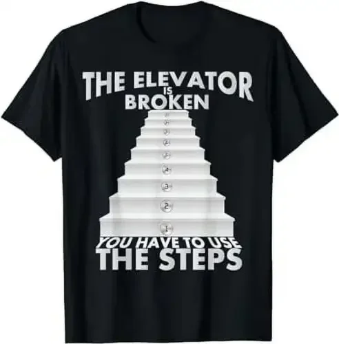 Alcoholics-Anonymous-sobriety-AA-NA-sober-Elevator-Is-Broken-T-Shirt ...