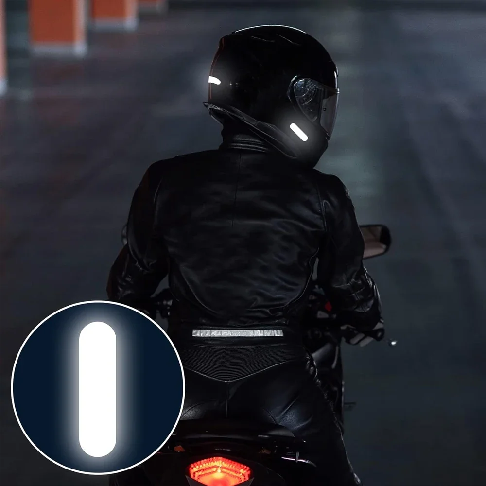 8pcs White Motorcycle Helmet Reflective Strips Stickers Motorcycle ...