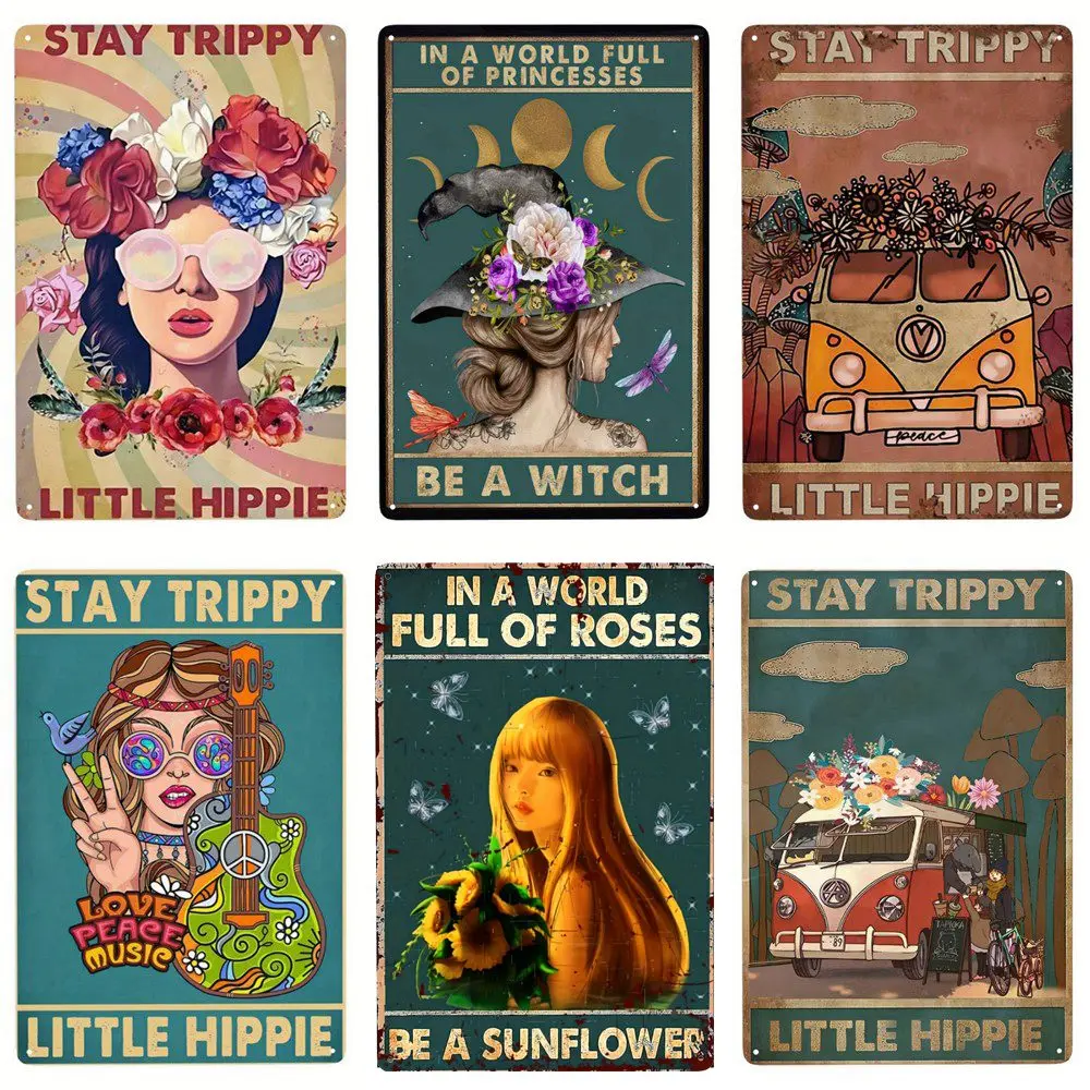 Stay-Trippy-Little-Hippie-Vintage-Metal-Sign-Stay-Positive-Wall-Art ...