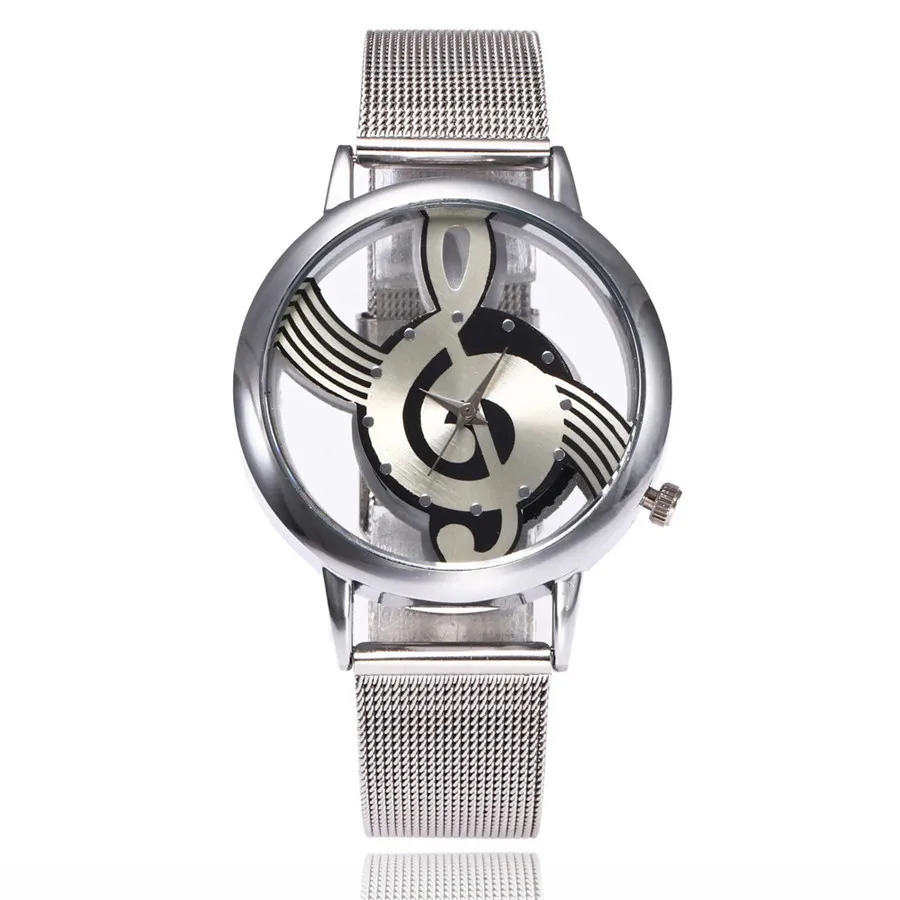 2022New-Brand-Fashion-Hollow-Music-Note-Notation-Watch-Stainless-Steel ...