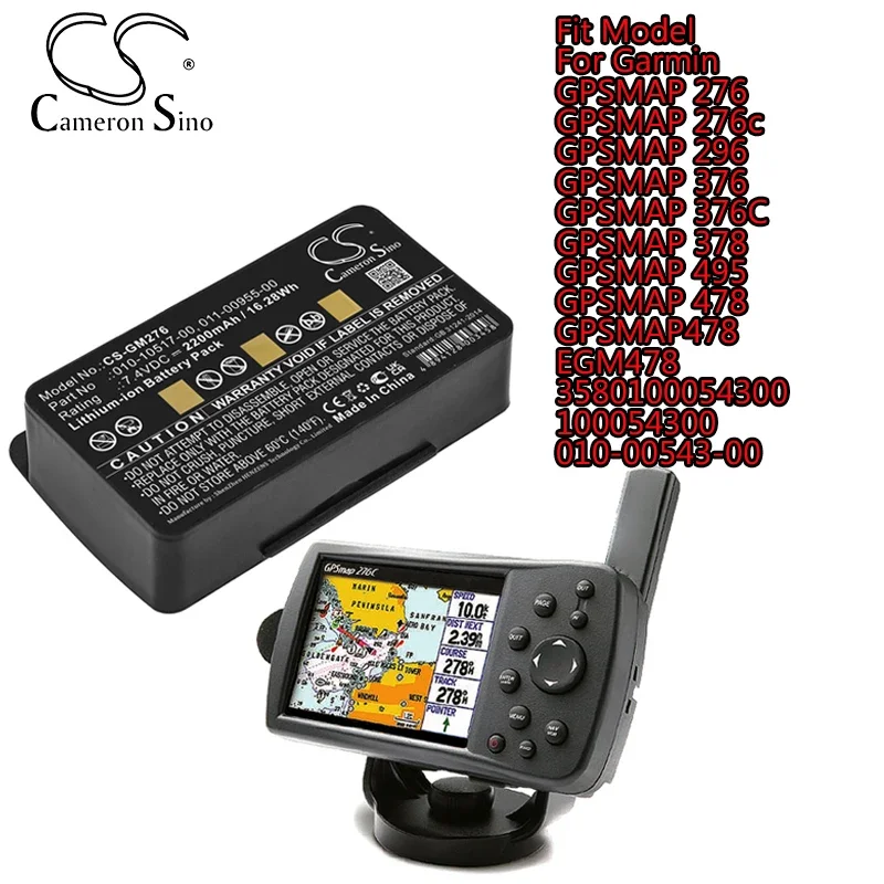 GPS, Navigator Battery for Garmin GPSMAP 276 276c 296 376 376C 378 495 ...