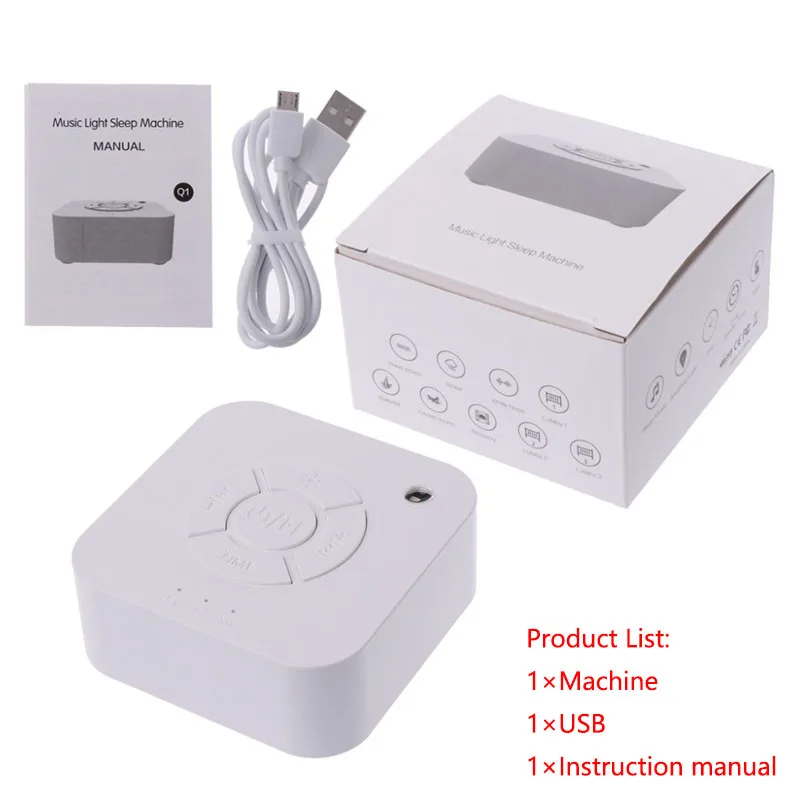 White-Noise-Machine-USB-Rechargeable-Timed-Shutdown-Sleep-Sound-Machine ...