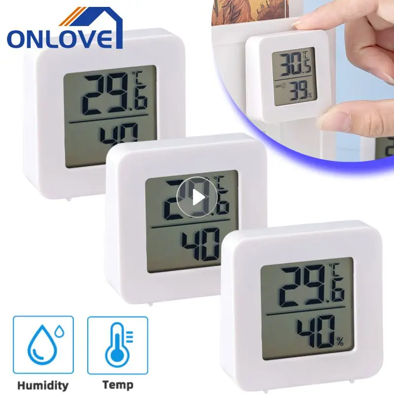 Mini LCD Digital Room Thermometer Magnetic Temperature Sensor Humidity ...