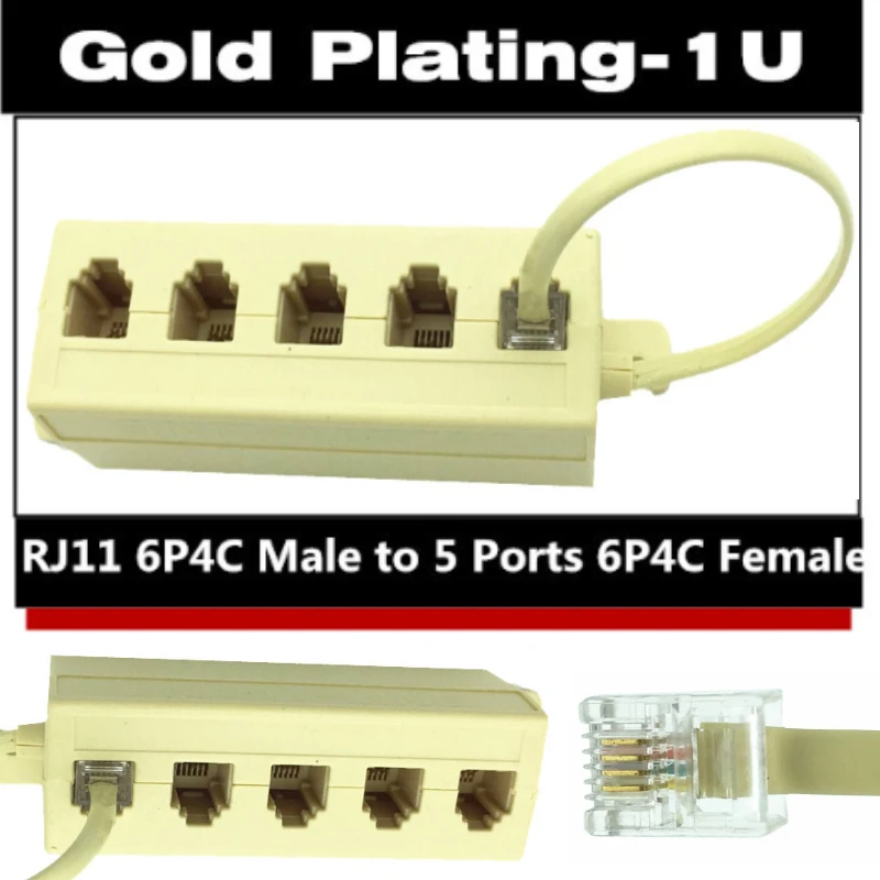 1u Telephone 1 In 5 Jjunction Box Rj11 6p4c Male Plug To 5 Ports 6p4c ...
