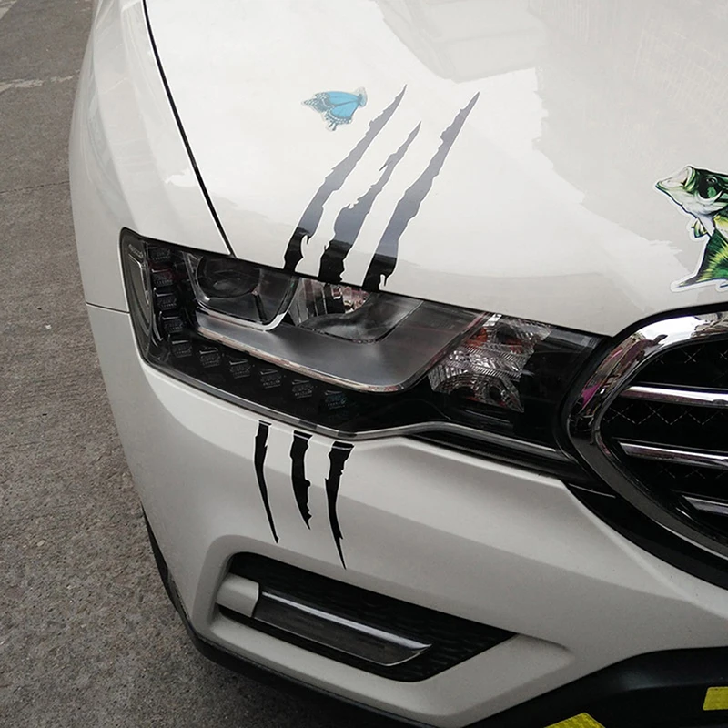 Car-Styling-Headlights-Personalized-Car-Stickers-Monster-Claw-Scratch ...