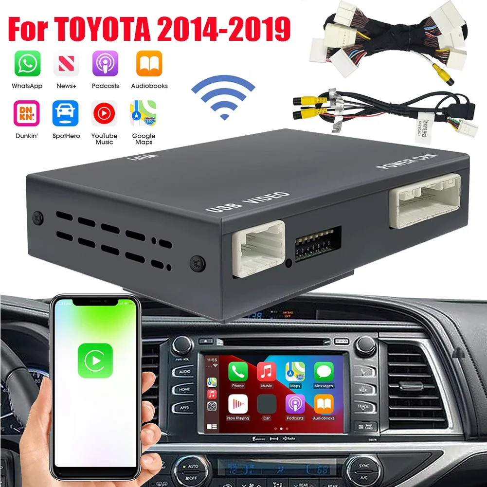 Wireless-CarPlay-For-TOYOTA-2014-2019-HIGHLANDER-4Runner-Tundra-RAV4 ...