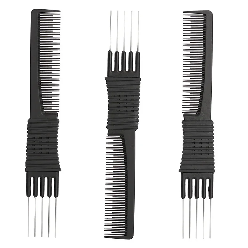 Anti-static-Hair-Comb-For-Children-Steel-Needle-Comb-Five-Prongs-Black ...
