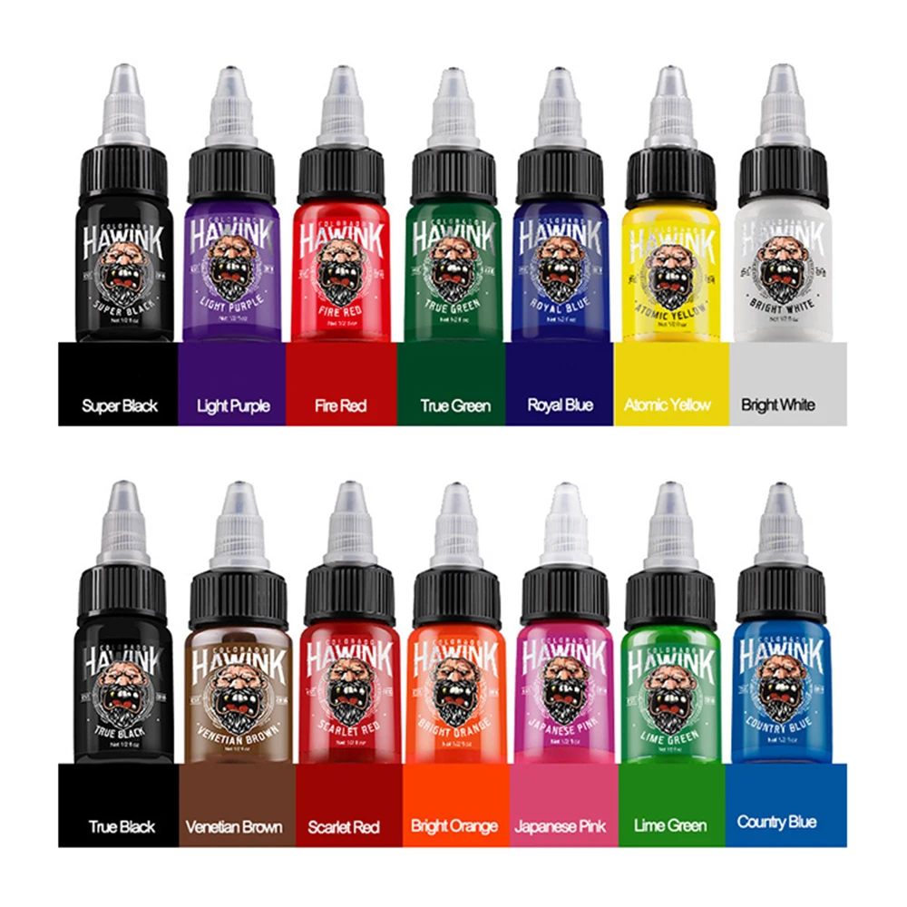 HAWINK-Professional-14-Colors-15ml-Tattoo-Ink-Permanent-Makeup-Pigment ...