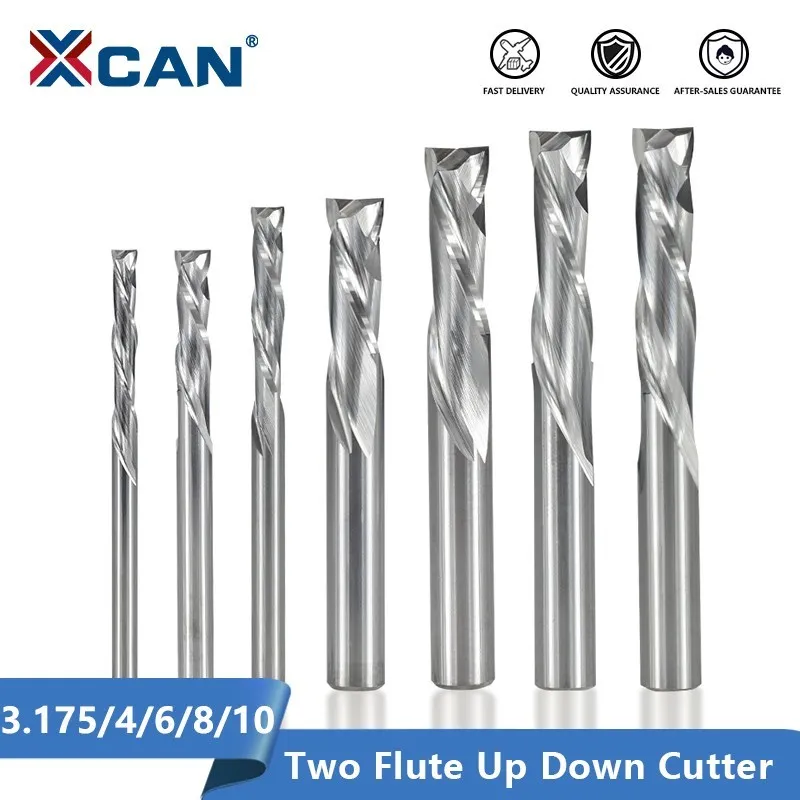 Xcan Up Down Cutter 3.175/4/5/6/8/10mm Shank Cnc Router Bit For ...