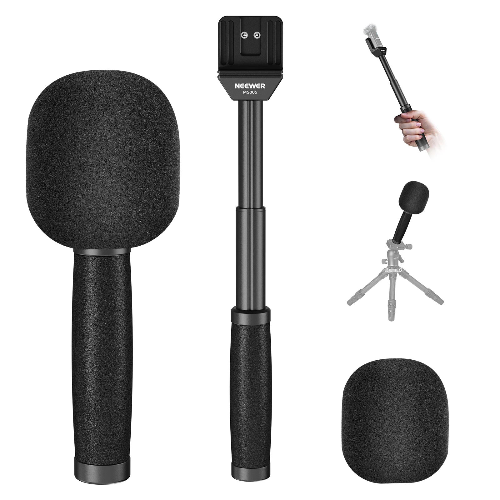 Neewer 33cm Telescopic Lavalier Microphone Handheld Mic Handle For Rode ...