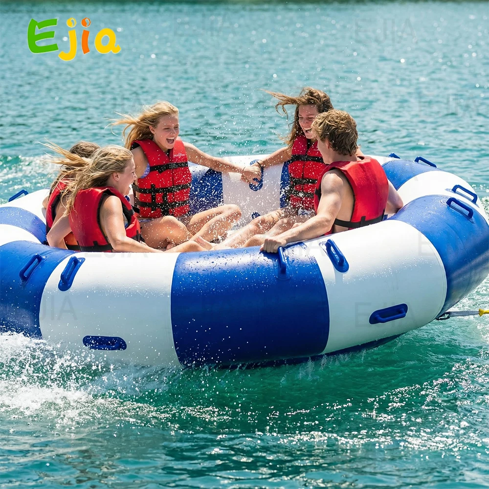 UFO Shaped Inflatable Disco Boat Towable Tube - Heavy Duty PVC Spinning ...