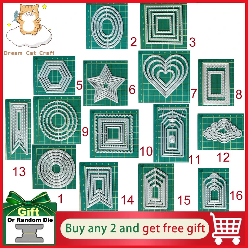 Die Cutting Heart Scrapbooking | Nesting Layered Geometry Die - Die Cut Metal Cutting - Aliexpress