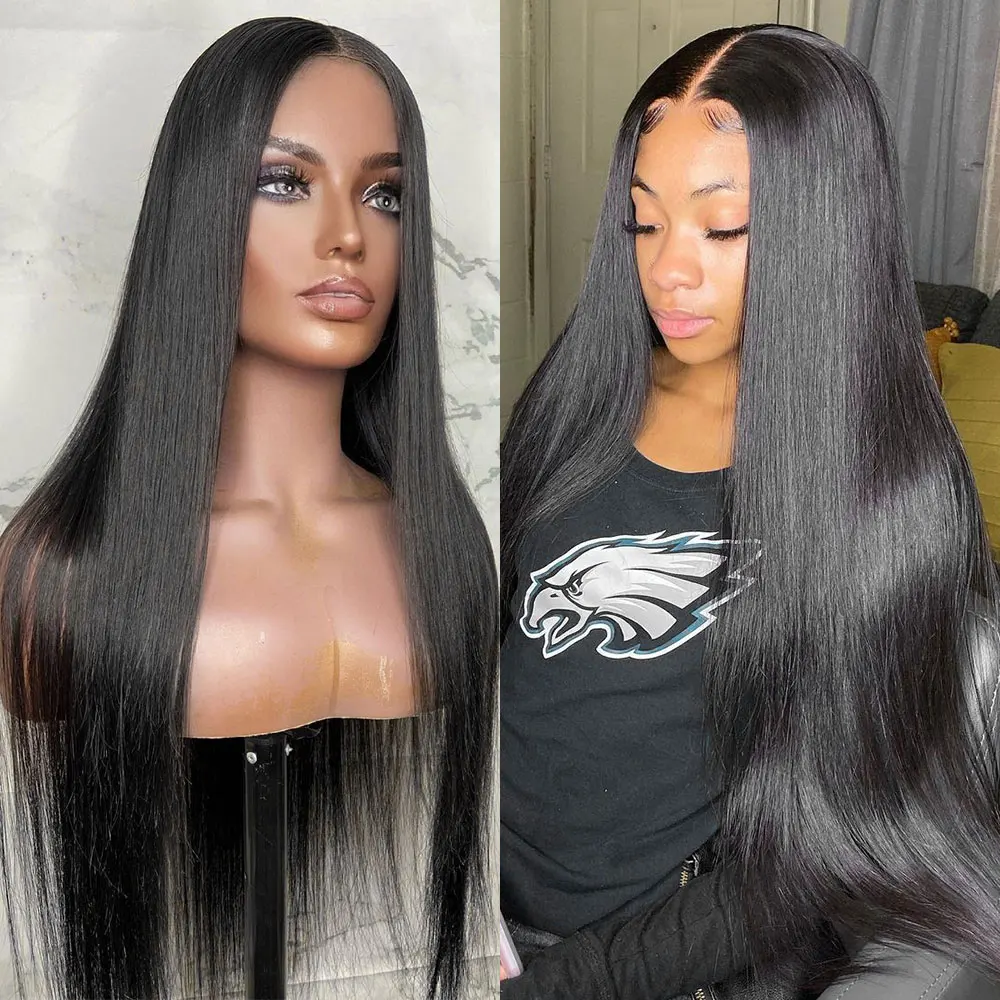 Transparent-Glueless-7x5-Bone-Straight-Lace-Front-Human-Hair-Wig-Pre ...