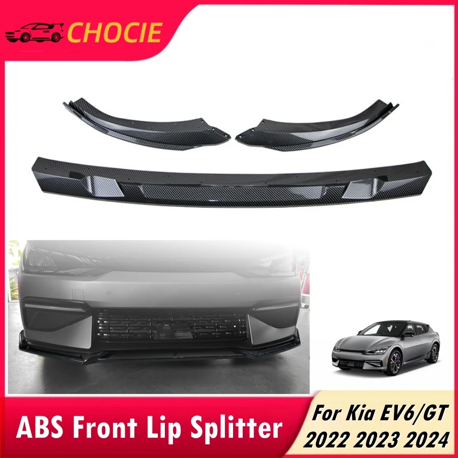 For Kia EV6 2022 2023 2024 EV6 GT GT-Line Front Lip Splitter ABS Front ...