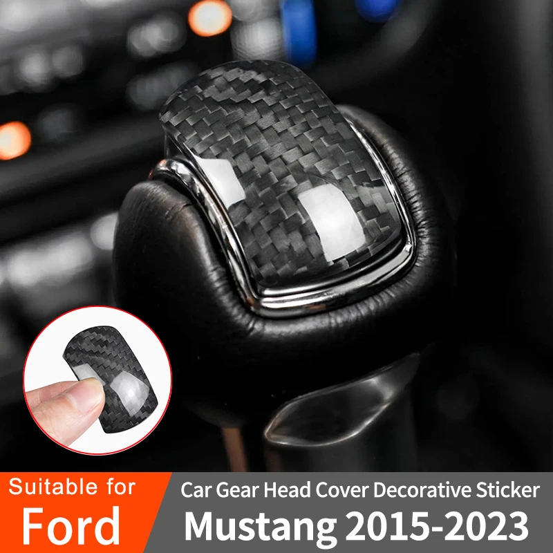 Carbon-Fiber-Interior-Car-Gear-Head-Upper-Cover-Decorative-Sticker-For ...
