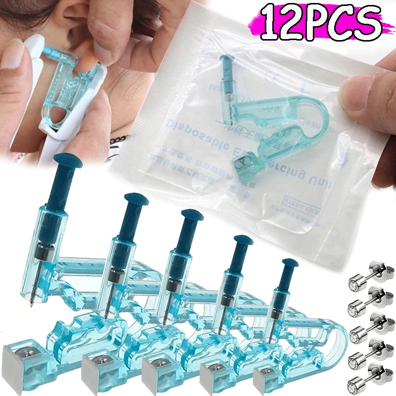 Disposable-Ear-Piercing-Gun-Kit-With-Rack-Healthy-Safety-Earring-Nose ...