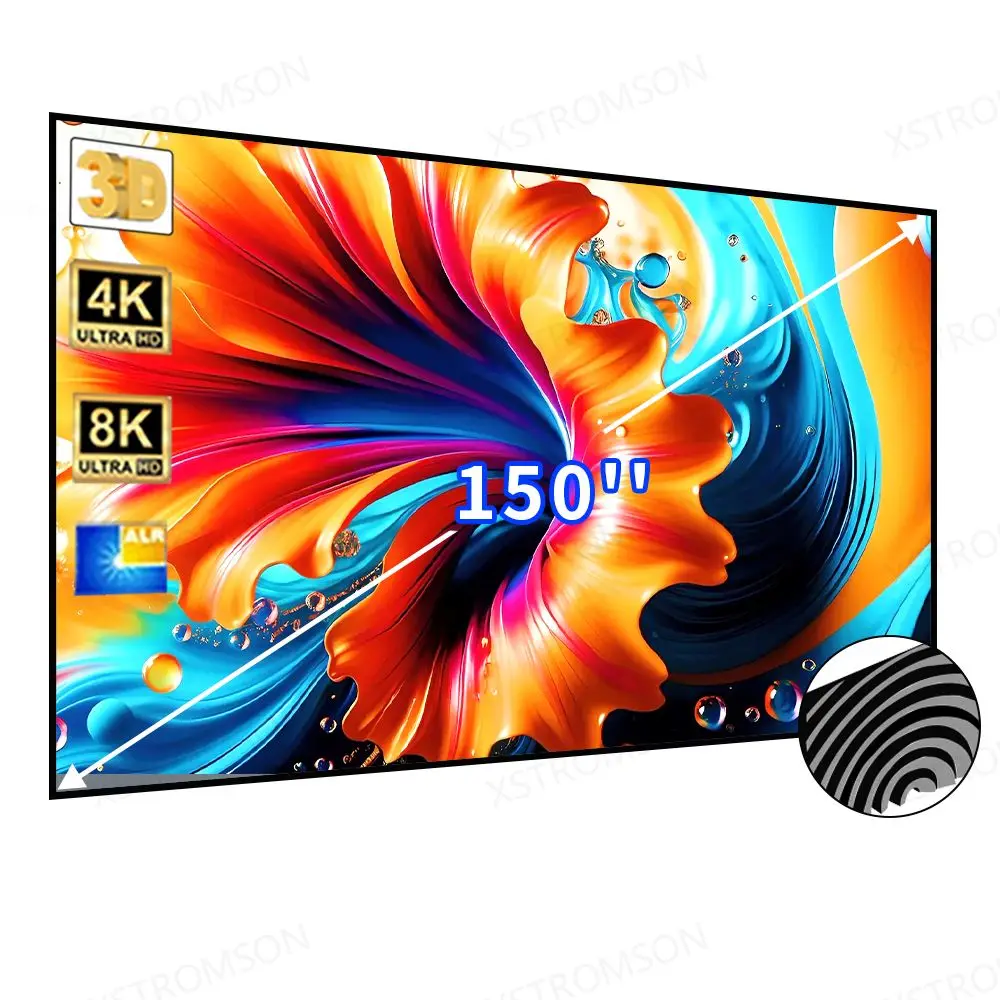 150 inch 16:9 Fresnel fixed projector screen alr 5.0 pro 4K HD ALR ...