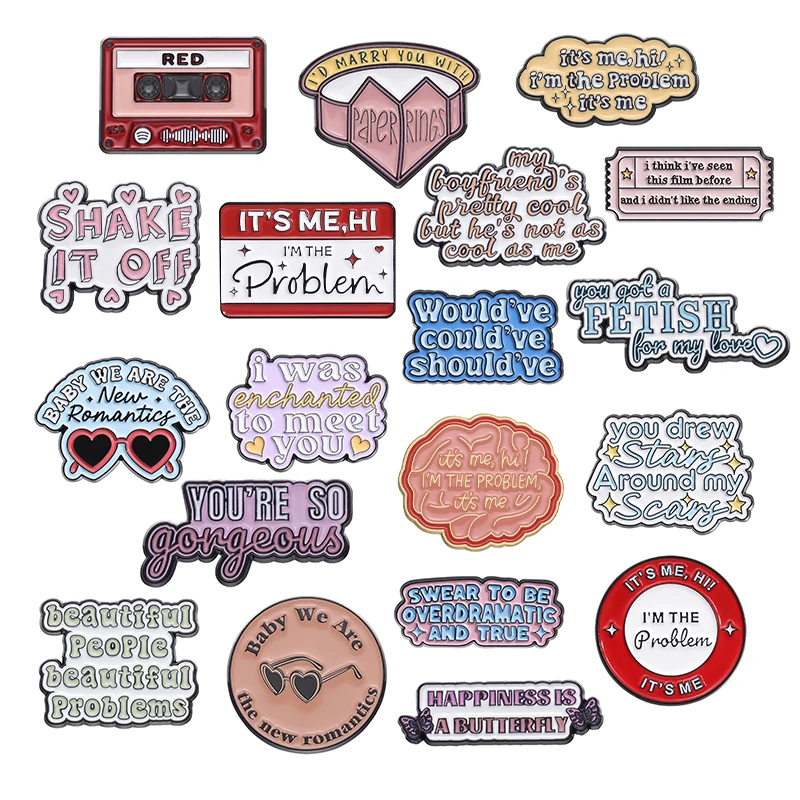 Female-Singer-Enamel-Pins-Letras-de-m-sicas-personalizadas-eu-fiquei ...