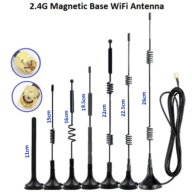 2.4G WiFi Antenna Magnetic Base Antenna SMA Male Connector with RG174 ...