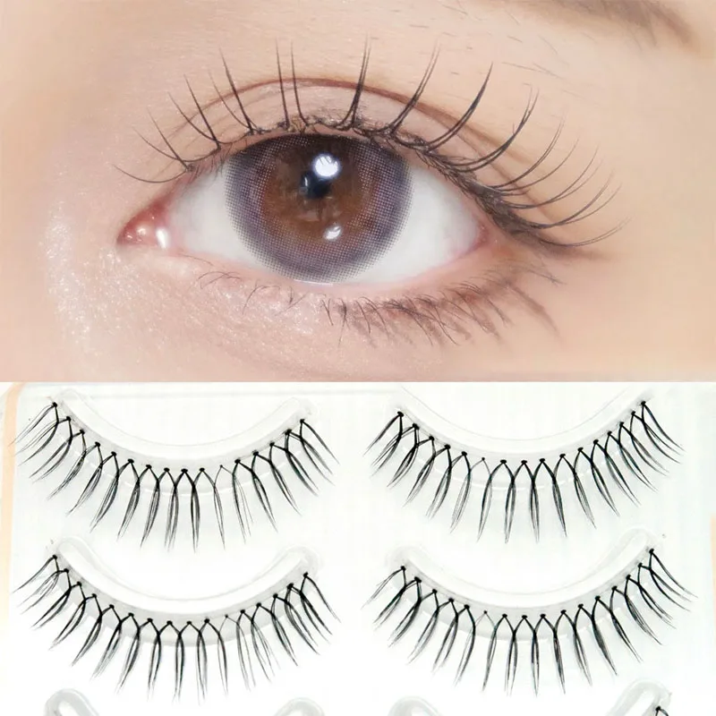 5-Pairs-Korean-U-shaped-Air-False-Eyelashes-Natural-Slender-Hand-Clear ...
