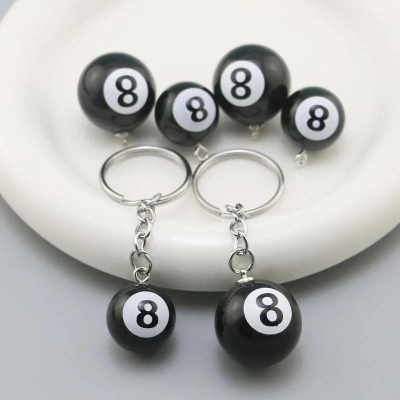 Fashion-Creative-Billiard-Pool-Keychain-Table-Ball-Key-Ring-Lucky-Black ...