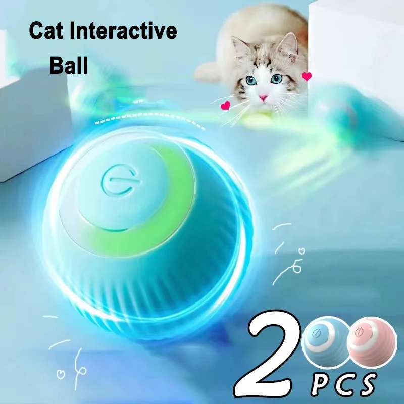 2Pcs-Ball-Smart-Cat-Toys-Cat-Interactive-Indoor-Automatic-Rolling-Magic ...