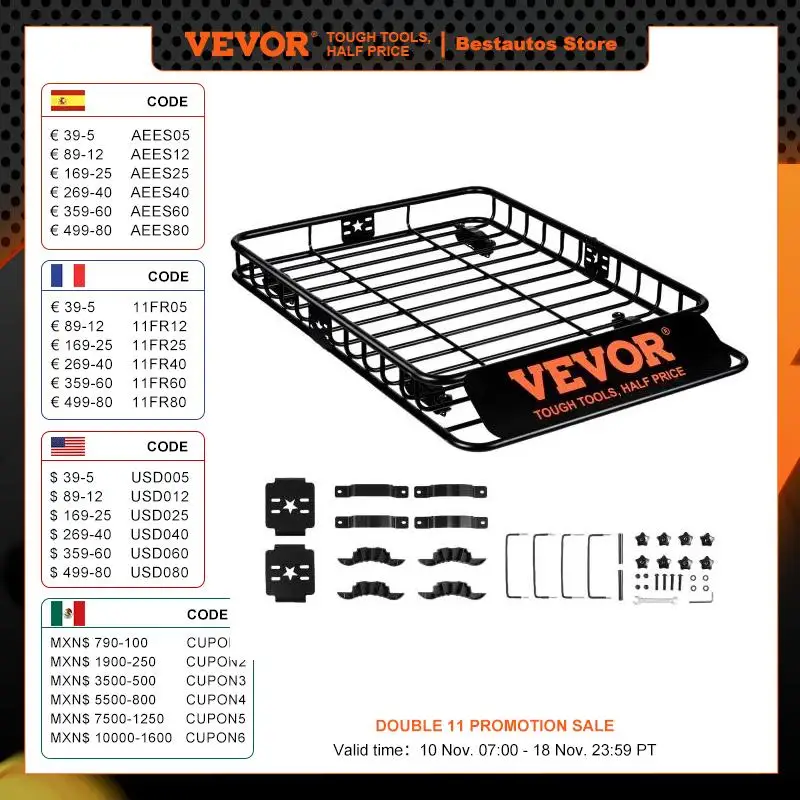 VEVOR-Roof-Rack-Cargo-Basket-46-x36-x4-5-51-x36-x5-Rooftop-Cargo ...