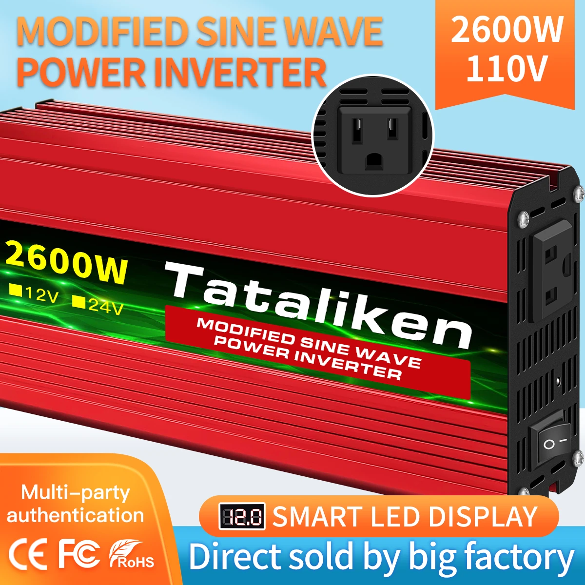 Inverter Transformer High Power Voltage Dc12v/24v To 110v 2600w 3000w ...