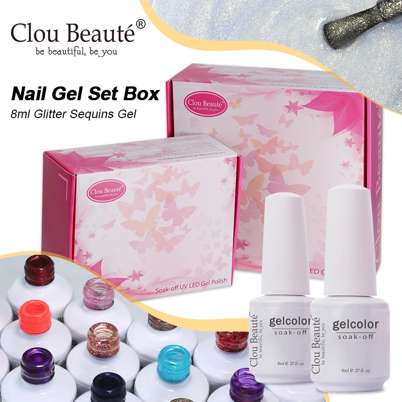 Clou Beaute 180 Colors Gel Polish Kit Set 20 Bottles 8ml Glass Bottle ...