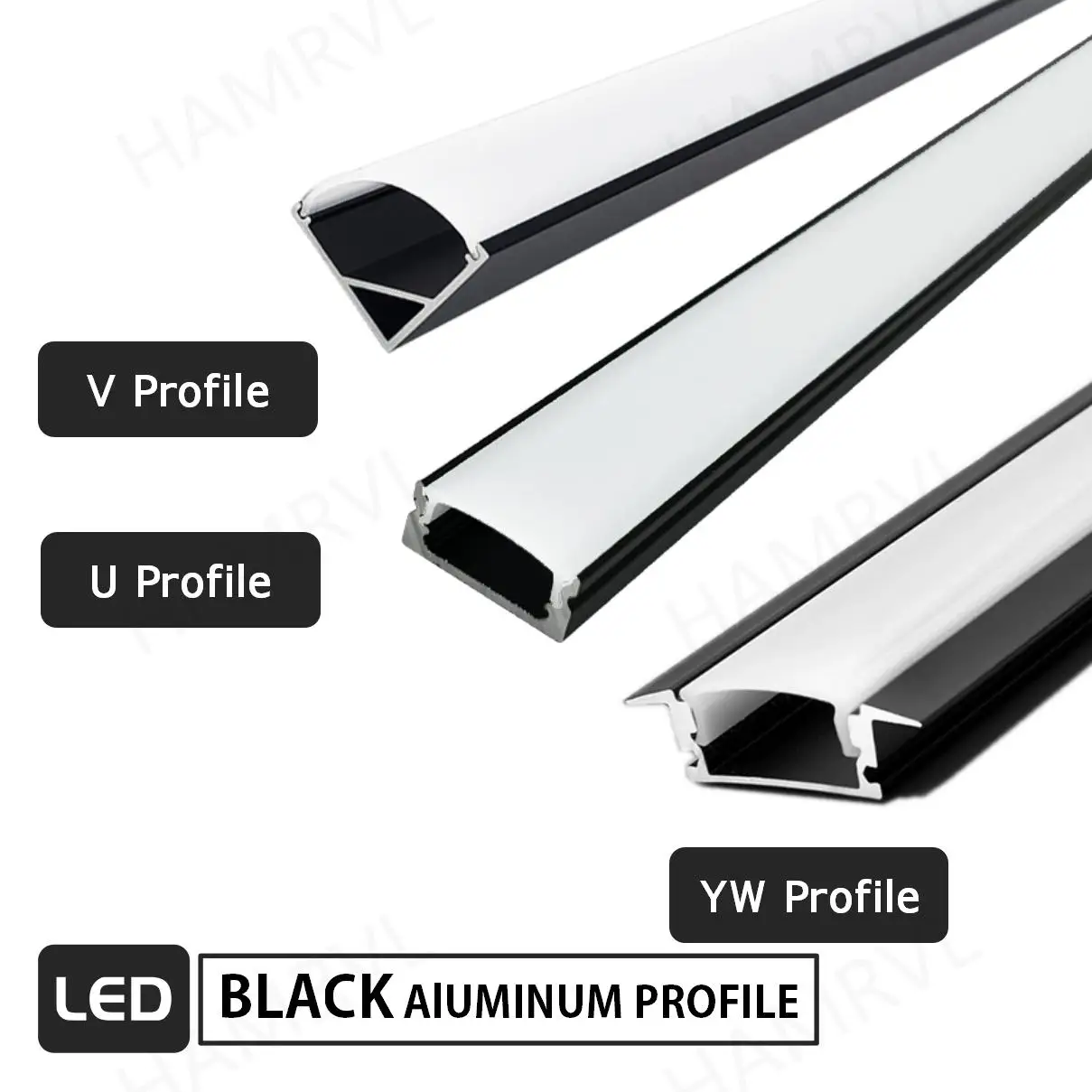 2M-1M-Black-LED-Aluminum-Channel-V-U-YW-for-Led-Strip-with-Black-and ...