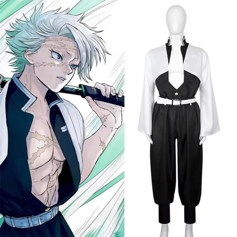 Shinazugawa Sanemi Cosplay Costume Wig Anime Demon Wind Hashira Uniform ...