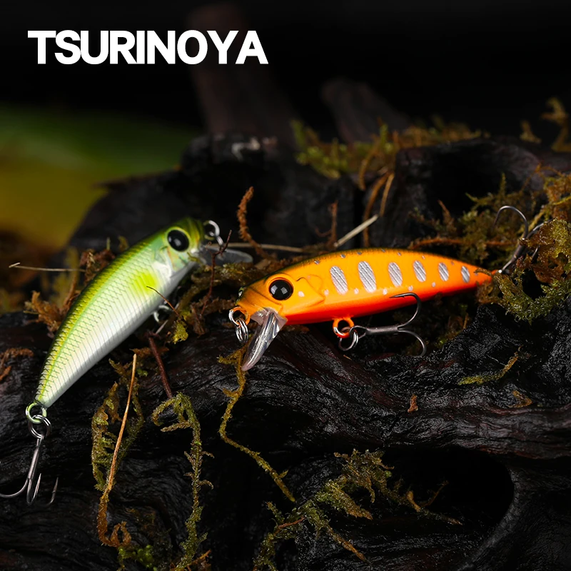 TSURINOYA-46S-Sinking-Minnow-Fishing-Lure-Intruder-46mm-5g-Artificial-Trout-Ajing-Stream-Lake ...