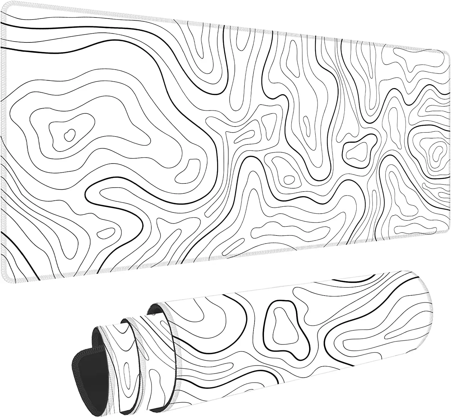 Topographic-Extended-White-and-Black-Mouse-Pad-Desk-Mat-Gaming-Mouse ...