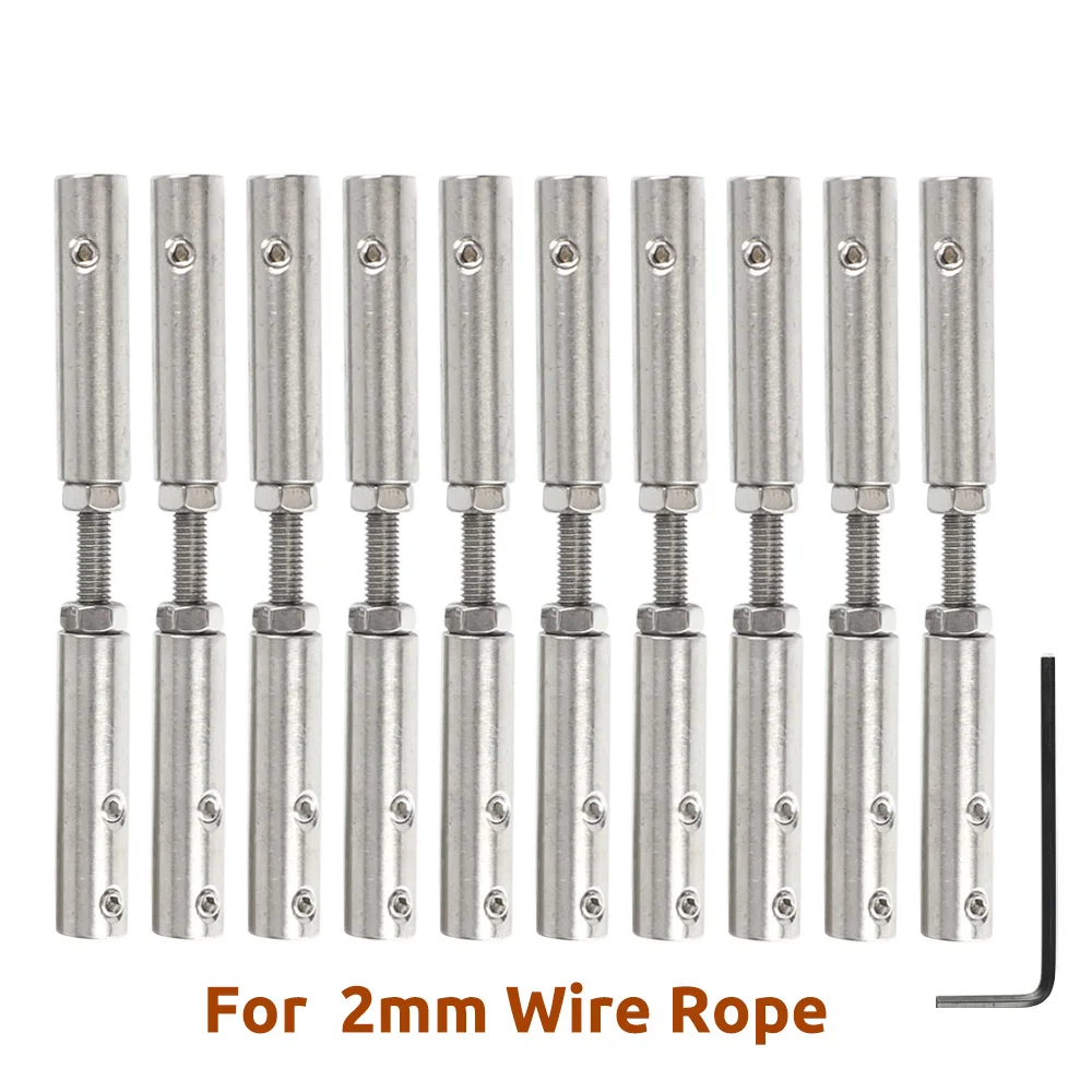 10PCS-Both-End-Fitting-Terminal-2mm-Wire-rope-Threaded-Stud-Tensioner ...