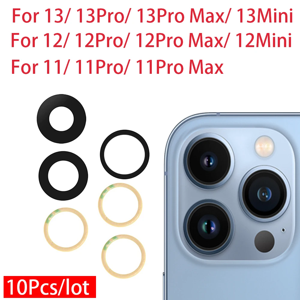 10pcs Camera Glass For Iphone 13 Pro Max 11 12 Mini Rear Camera Lens ...