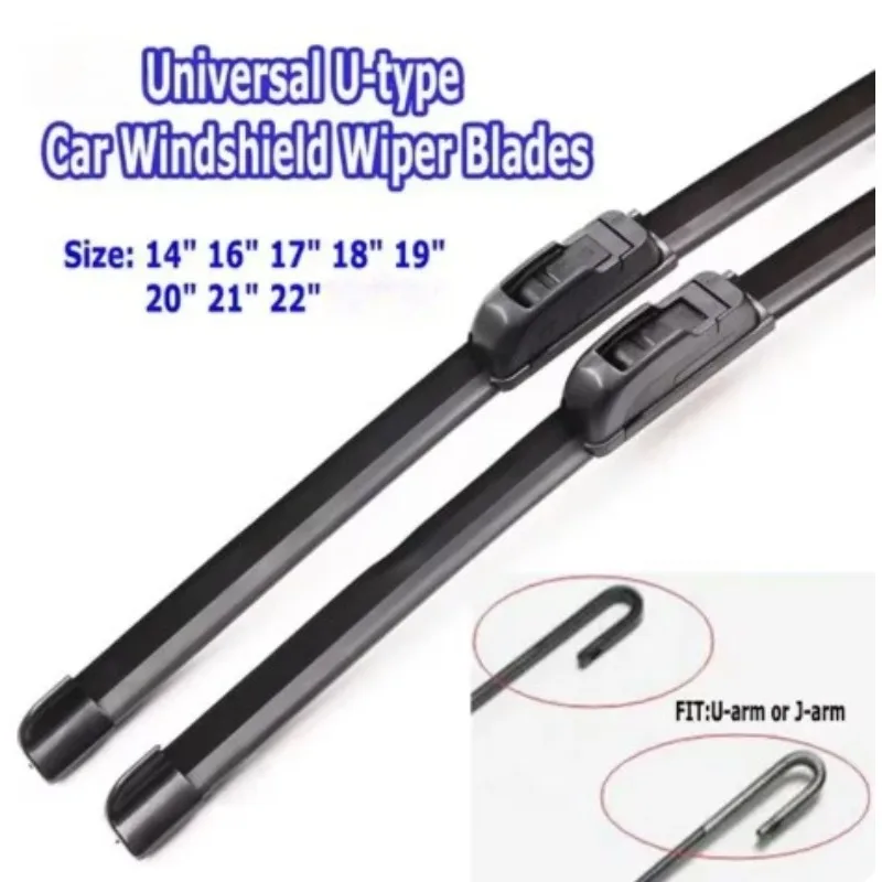 For-Car-Windshield-Wiper-Blades-U-type-Universal-Soft-Rubber-Frameless ...