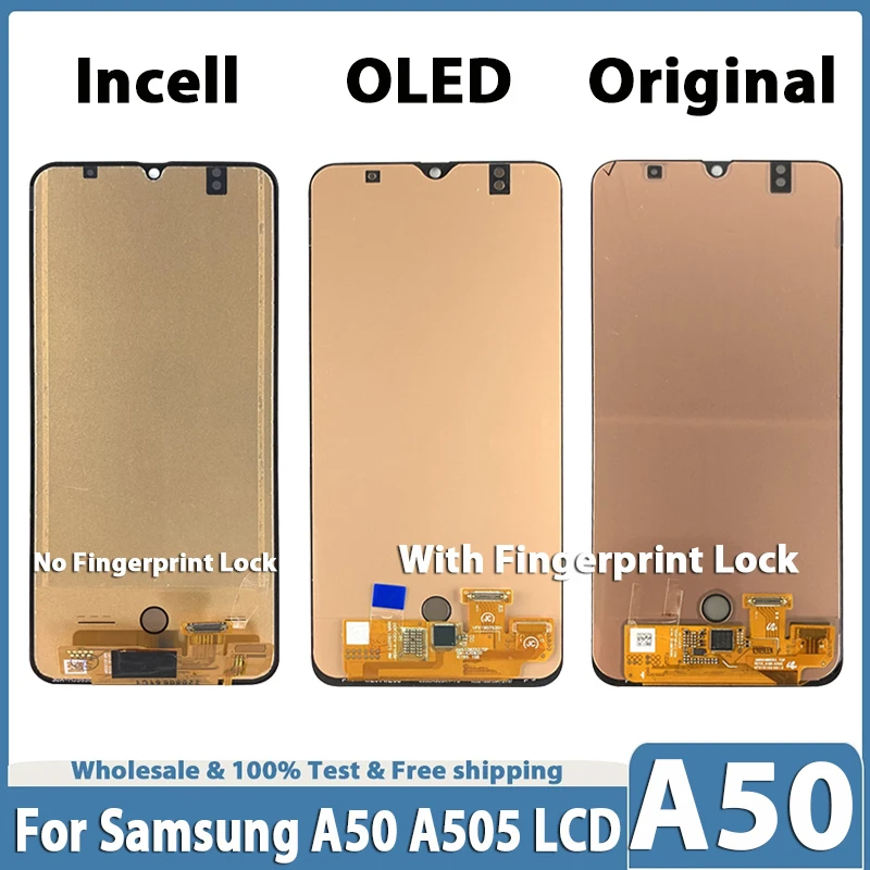 Original LCD For Samsung A50 Display Touch Screen Digitizer Assembly For Samsung Galaxy A50 A505 ...