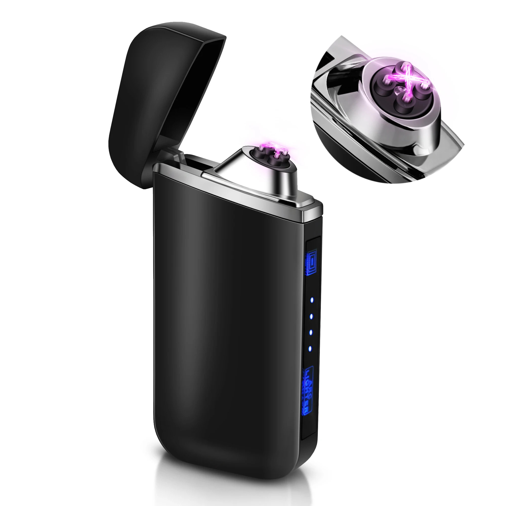 USB-Electric-Lighter-Fingerprint-Induction-Rechargeable-Double-Arc ...