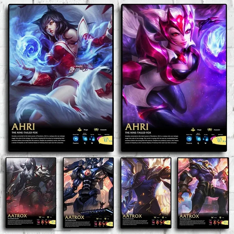 Popular-game-poster-League-of-Legends-characters-Japanese-Anime-Bar ...