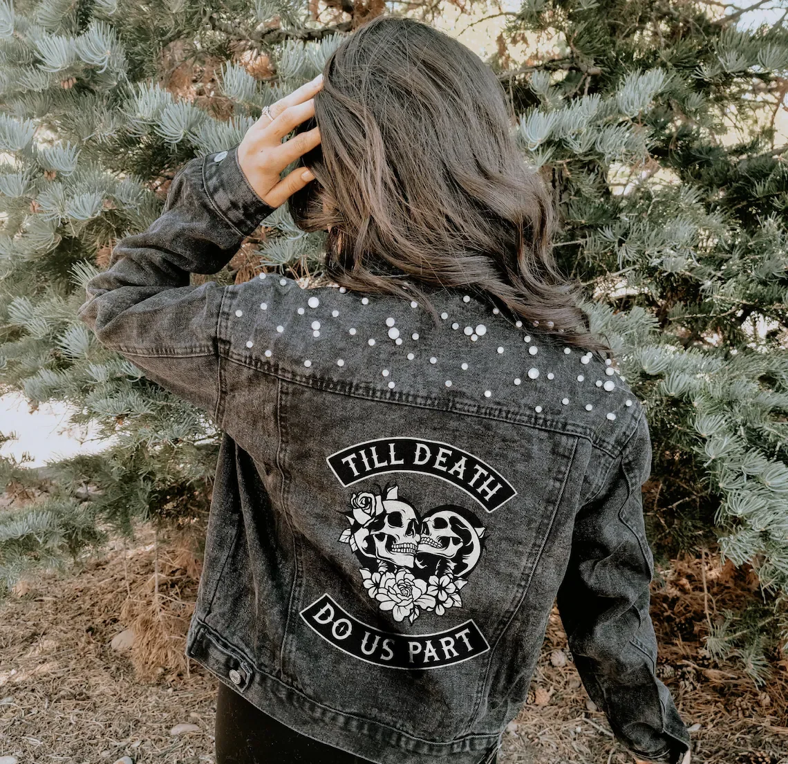 Till Death Do Us Part Black Pearl Jacket Wedding Day Personalized Denim ...