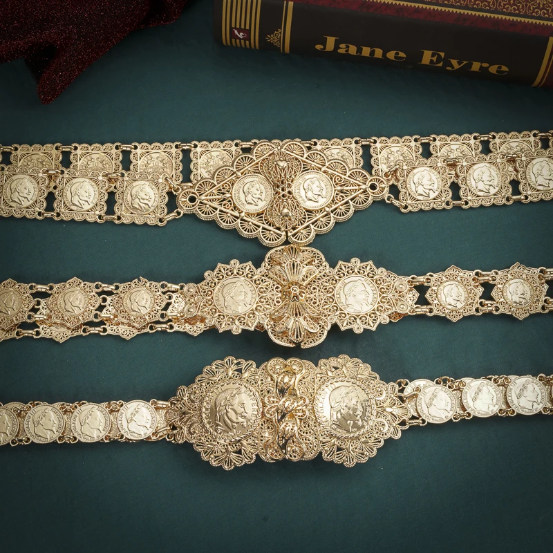Gold-Plated-Napoleon-Coin-Belts-Turkish-Women-Waist-Chain-Hollow ...