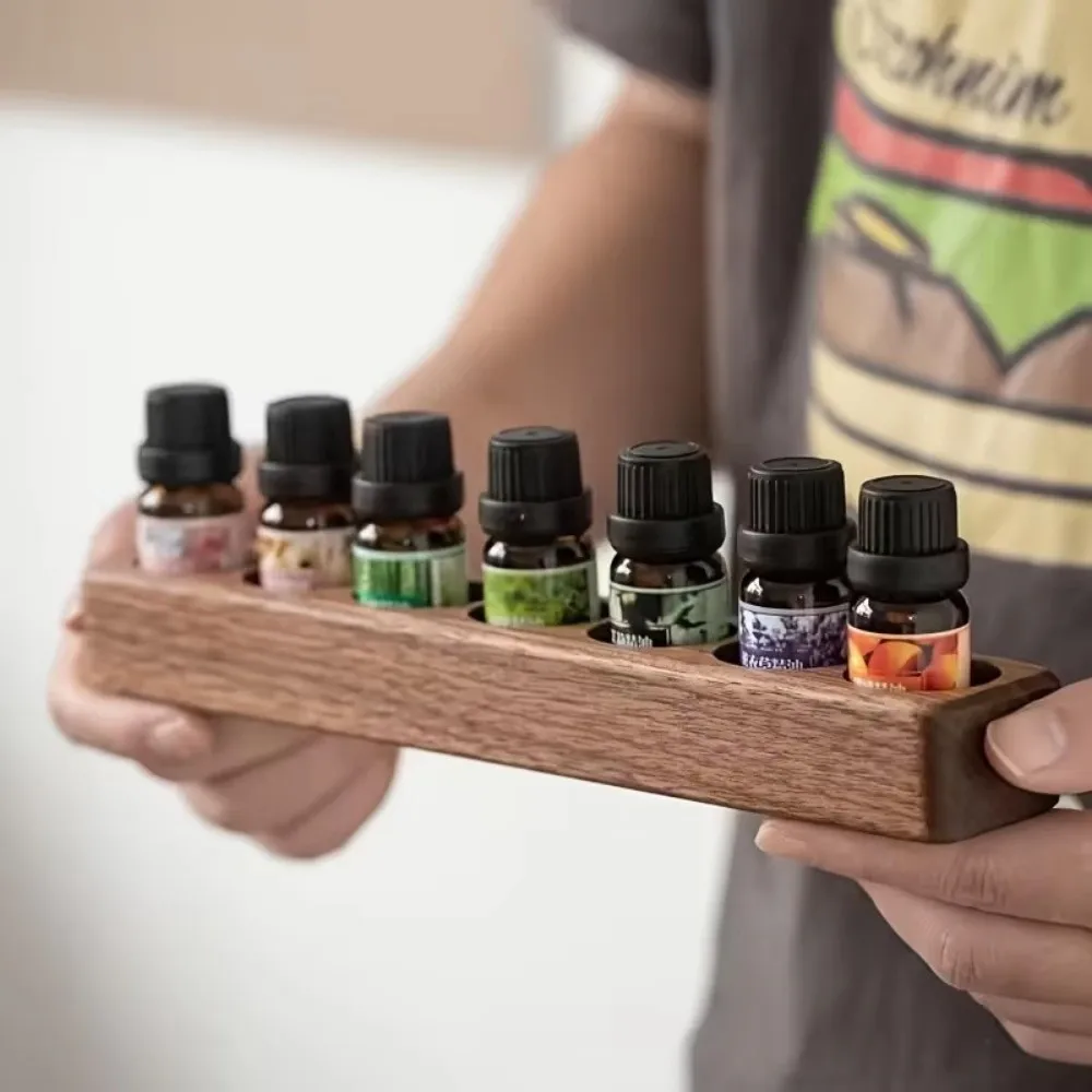 Heavy-Duty Essential Oil Bottle Rack Natural Wood 6 or 12-Slot Perfumes ...