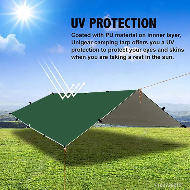 19 Hang Points Tent Tarp Survival Sun Shelter Shade Canopy Outdoor ...