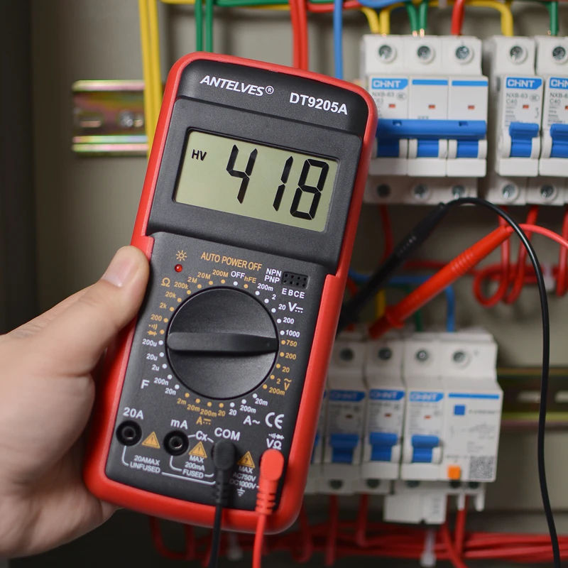 DT9205A DMM Professionelle Digitale Multimeter hFE AC DC Spannung Strom ...