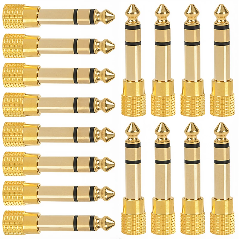 4pcs 6.35mm Male To 3.5mm Female Jack Speaker Connector Audio Adapter 3 ...