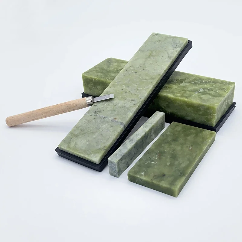 Natural-green-jade-with-base-sharpening-whetstone-for-professional ...