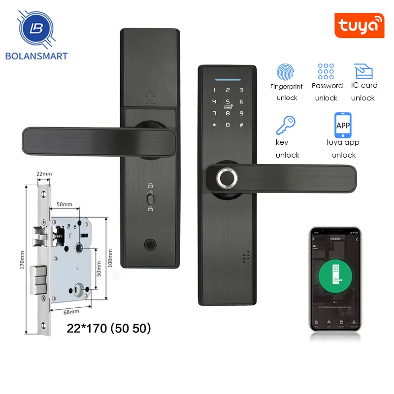 Boland-Tuya-Biometric-Fingerprint-Lock-Security-Intelligent-Smart-Lock ...