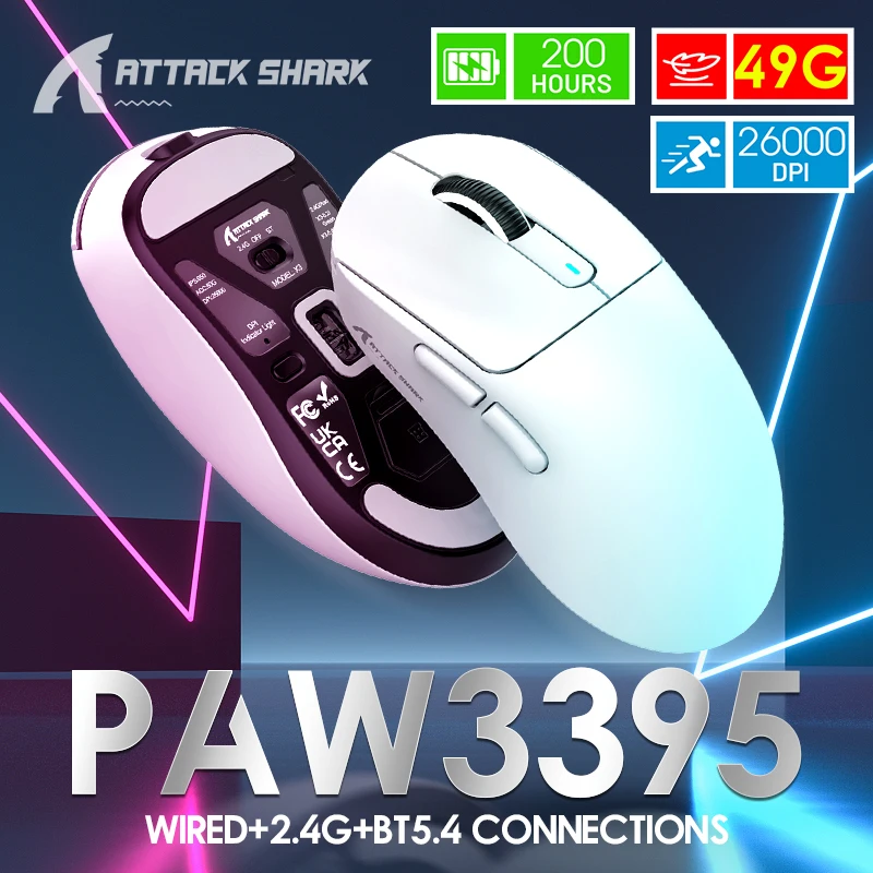 Attack-Shark-Wireless-Gaming-Mouse-Lightweight-49g-Ergonomic-Triple ...