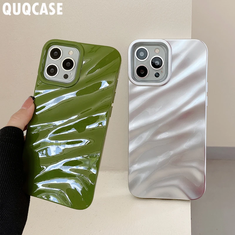 Luxury Water Ripple Glossy Silicon Case For Iphone 13 11 12 I Phone 14 ...