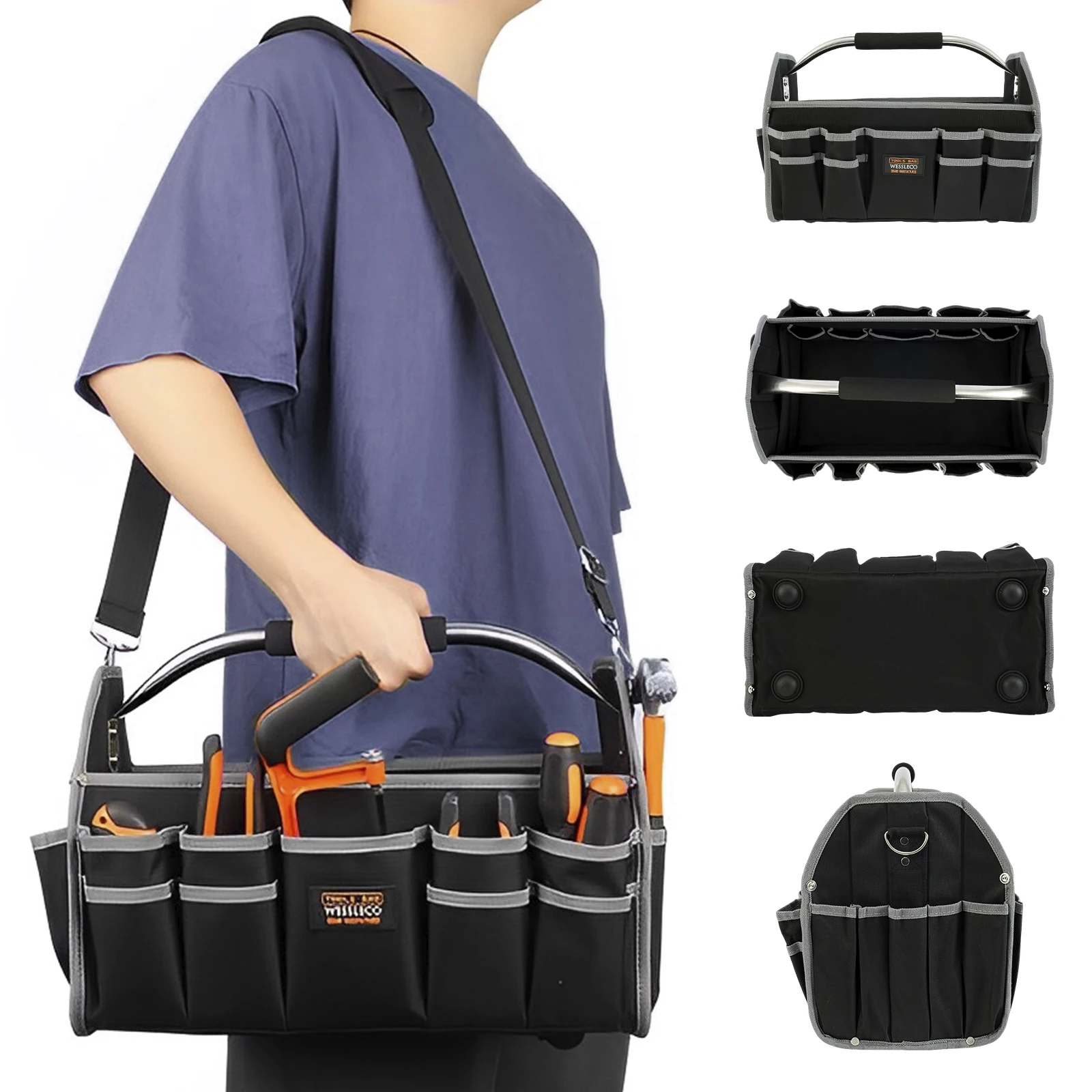 16-18-Inch-Waterproof-Tool-Bag-1680D-Oxford-Canvas-Multifunctional-Tool ...